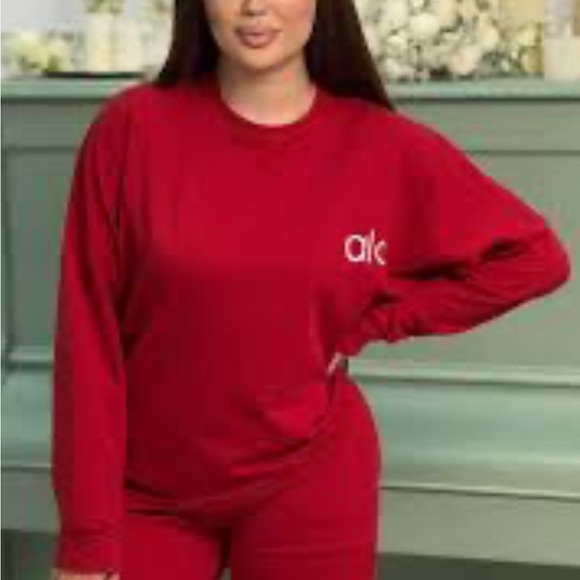 ALO Yoga | Tops | Alo Yoga Womens Vibrant Red Sweatshirt | Poshmark